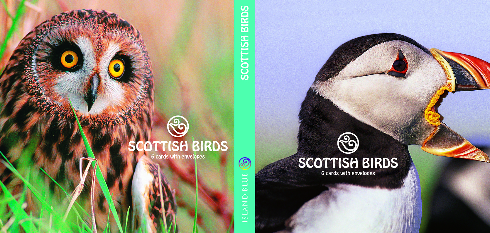 Scottish Birds Inspiration Notecard Wallet - Island Blue