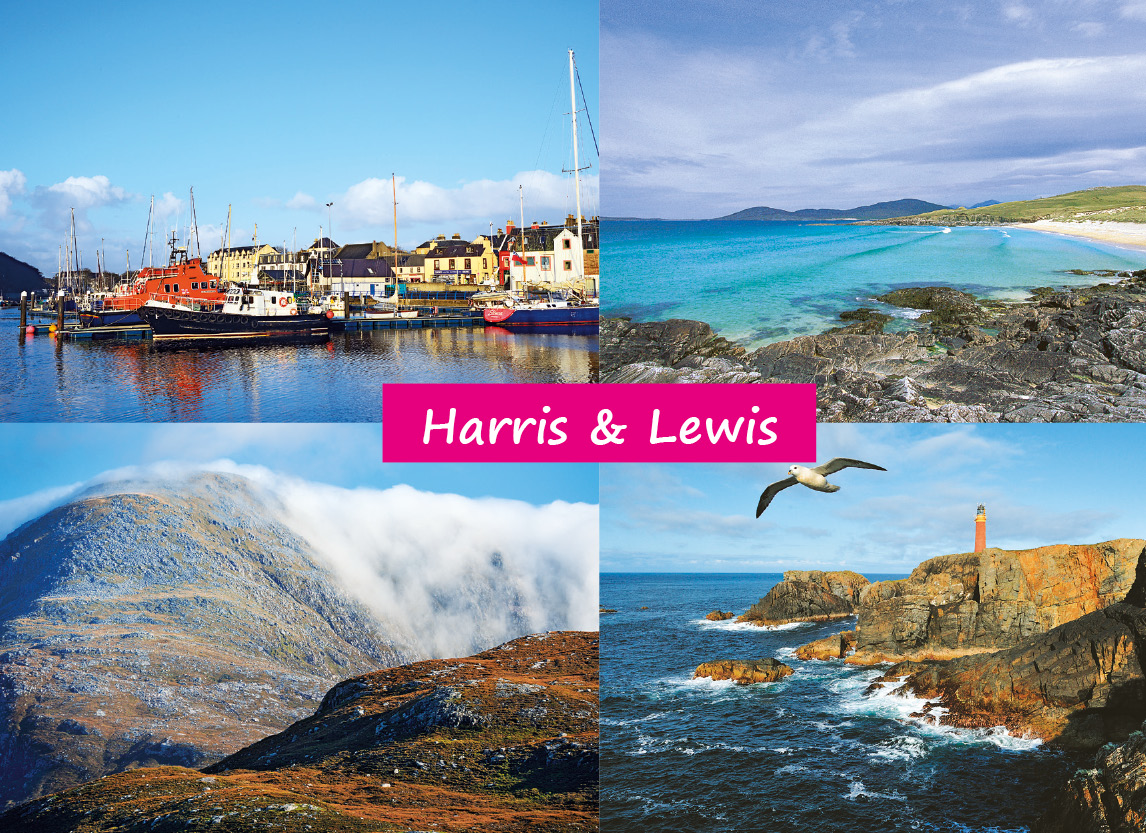 Small Postcard Harris and Lewis pack of 50 - Island Blue