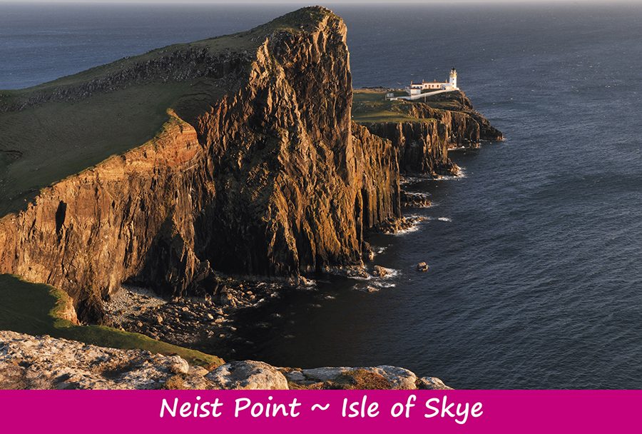 Small Postcard Neist Point Isle of Skye pack of 50 - Island Blue
