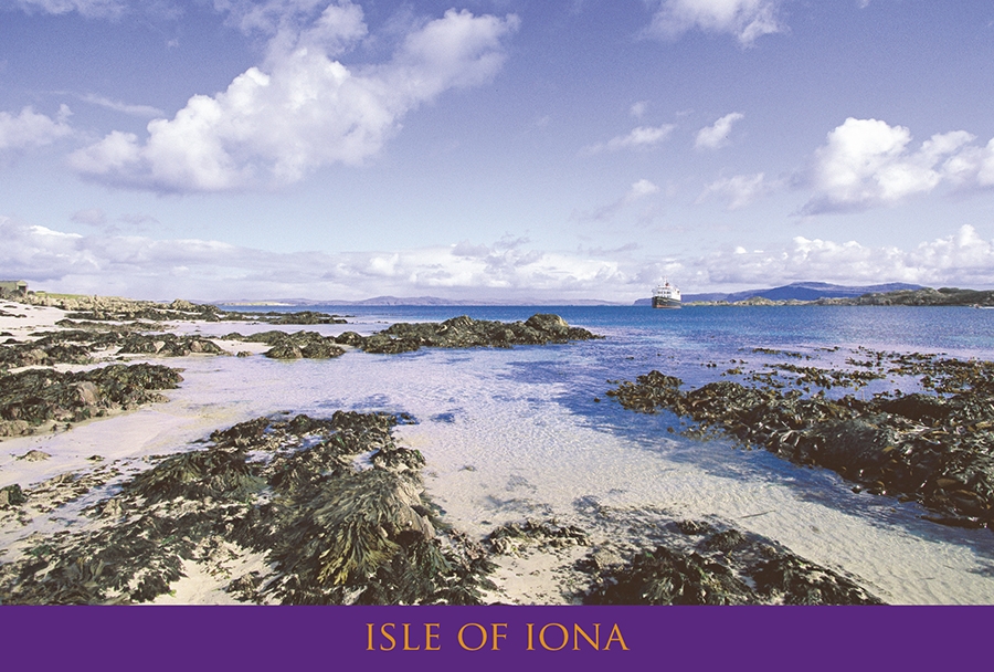 Small Postcard All Shades of Blue Iona pack of 50 - Island Blue