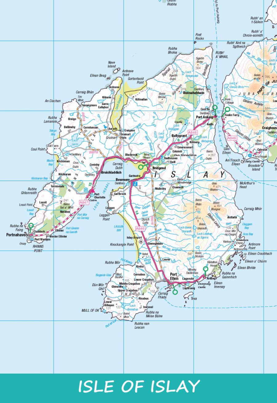 Medium Postcard Isle of Islay pack of 50 - Island Blue