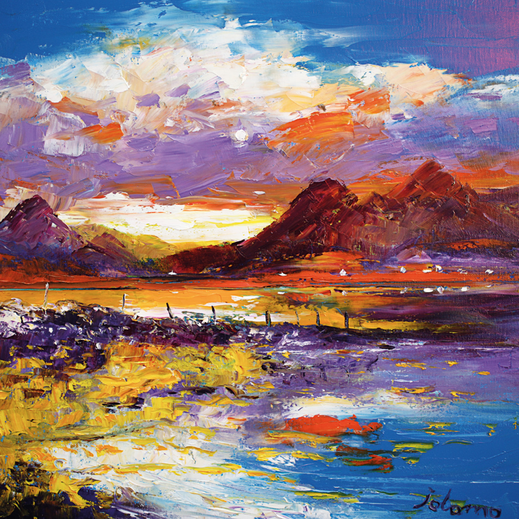 JOLOMO Postcard An Clisham Isle of Harris pack of 25 - Island Blue