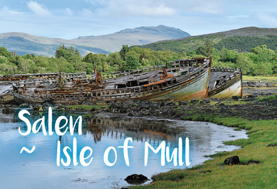 Photographic Magnet Salen Isle of Mull pack of 5 - Island Blue